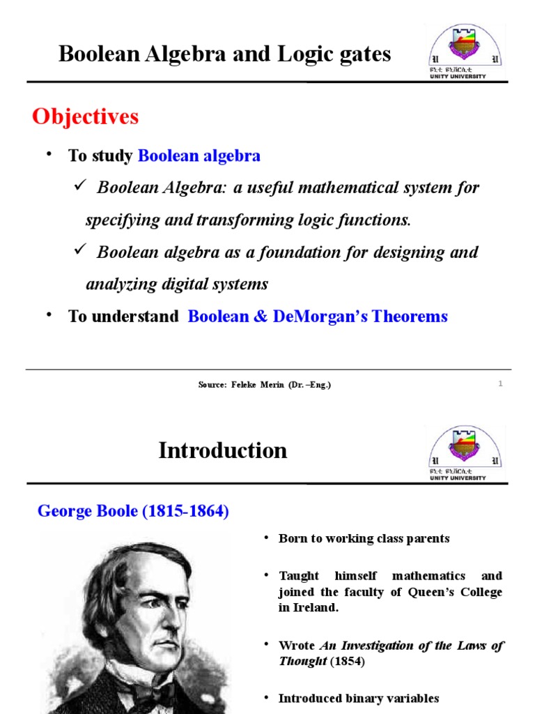 Introduction to Boolean Algebra | PDF | Boolean Algebra | Teaching ...