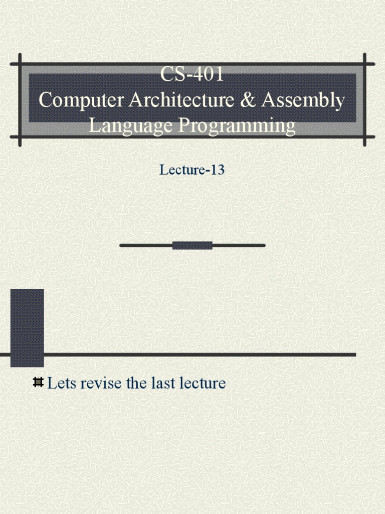 Assembly Language Programming - CS401 Power Point Slides Lecture 05 | PDF | Art | Technology ...