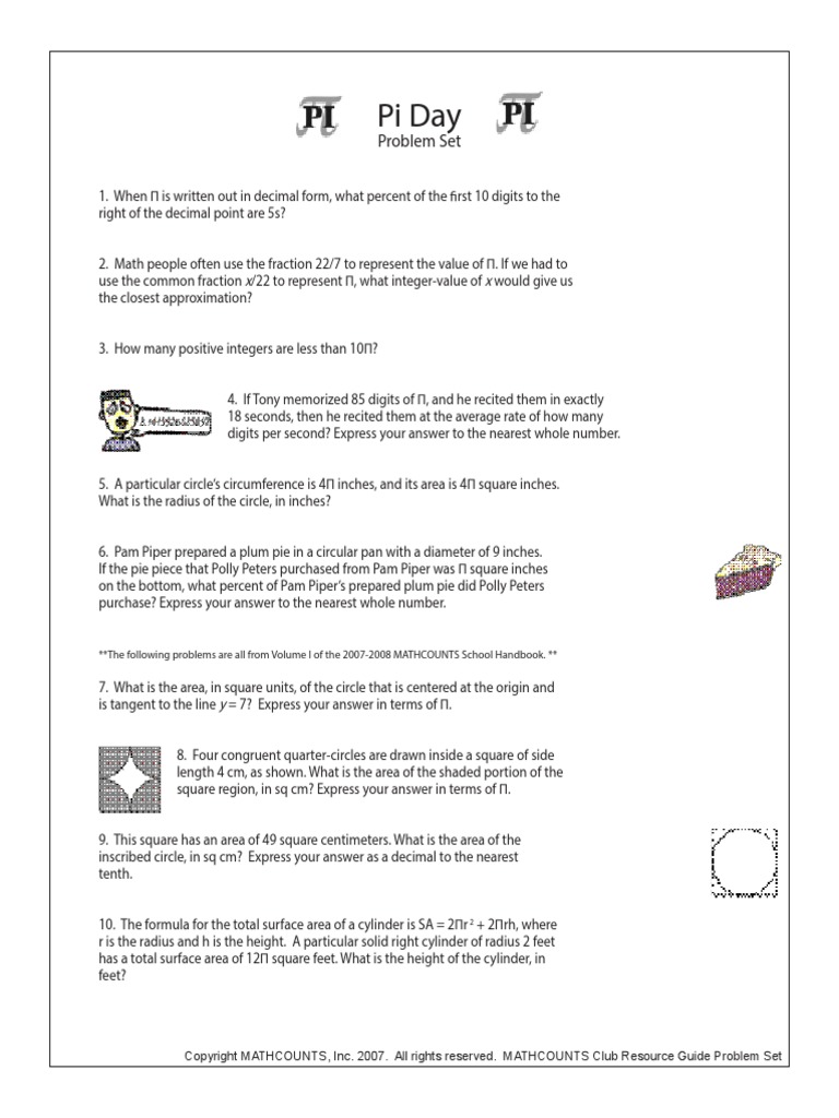 0708 Pi Day Online Problem Set | PDF | Language Arts & Discipline