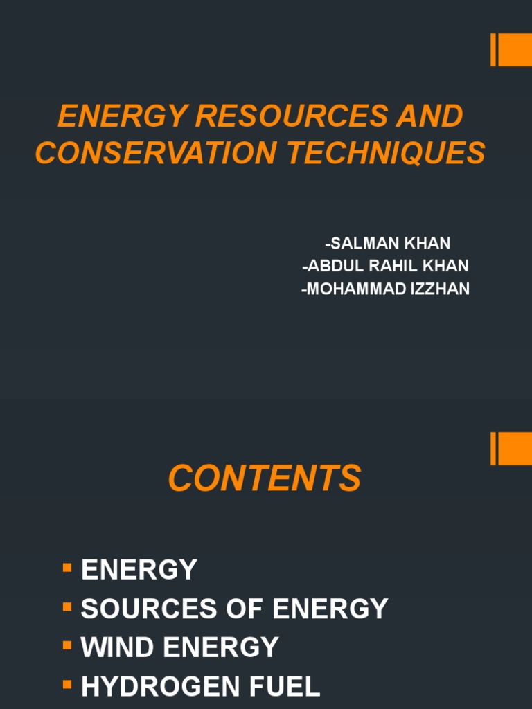 Energy Resources and Conservation Techniques | PDF