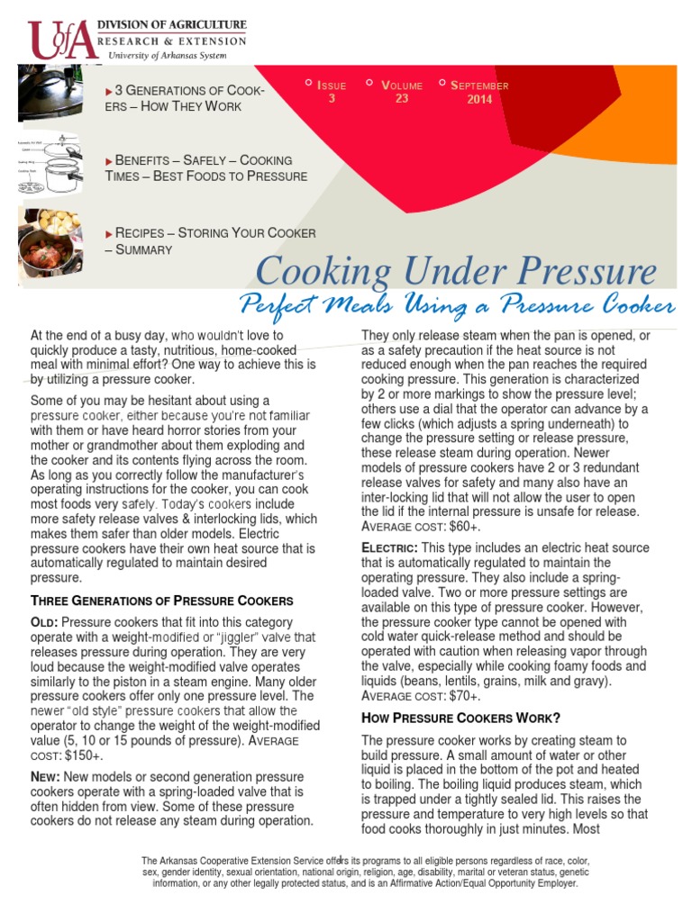 Cooking Under Pressure: Perfect Meals Using A Pressure Cooker | PDF ...