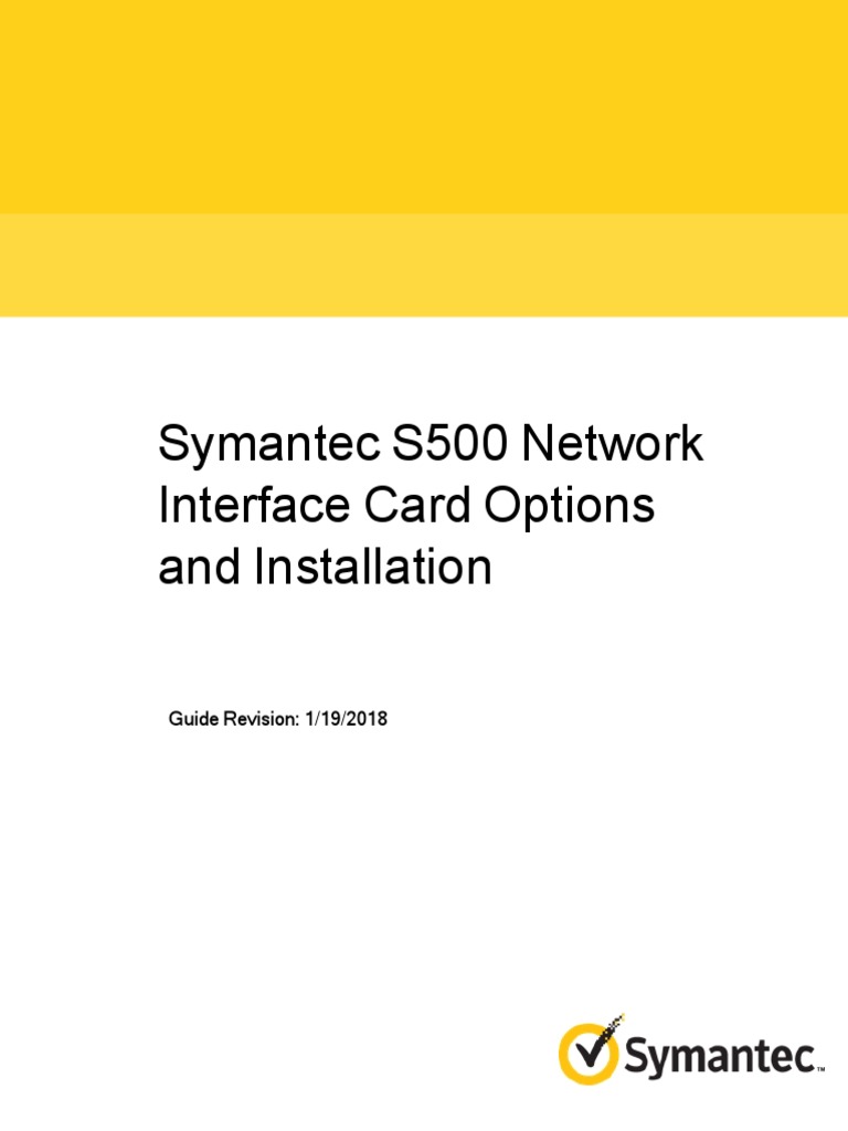 Symantec S500 Network Interface Card Options and Installation | PDF ...