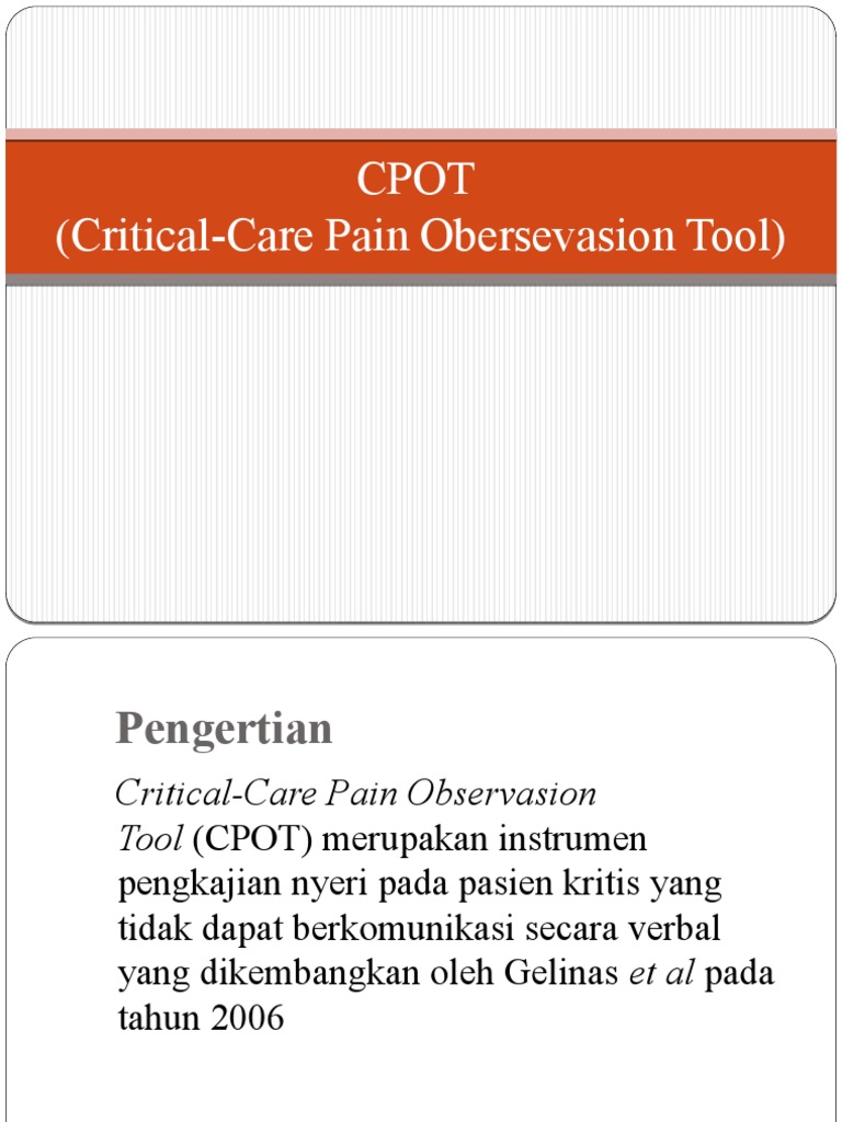 Alat Observasi Nyeri CPOT pada Pasien Kritis | PDF