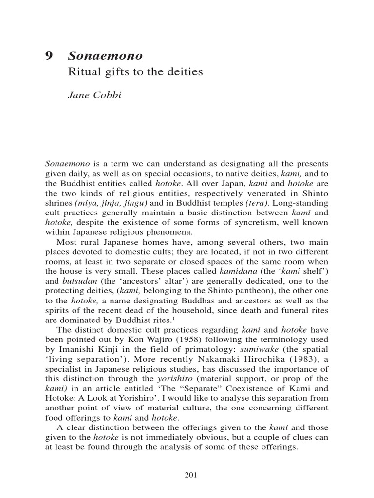 Distinctions in Japanese Ritual Offerings | PDF | Shinto | Foods