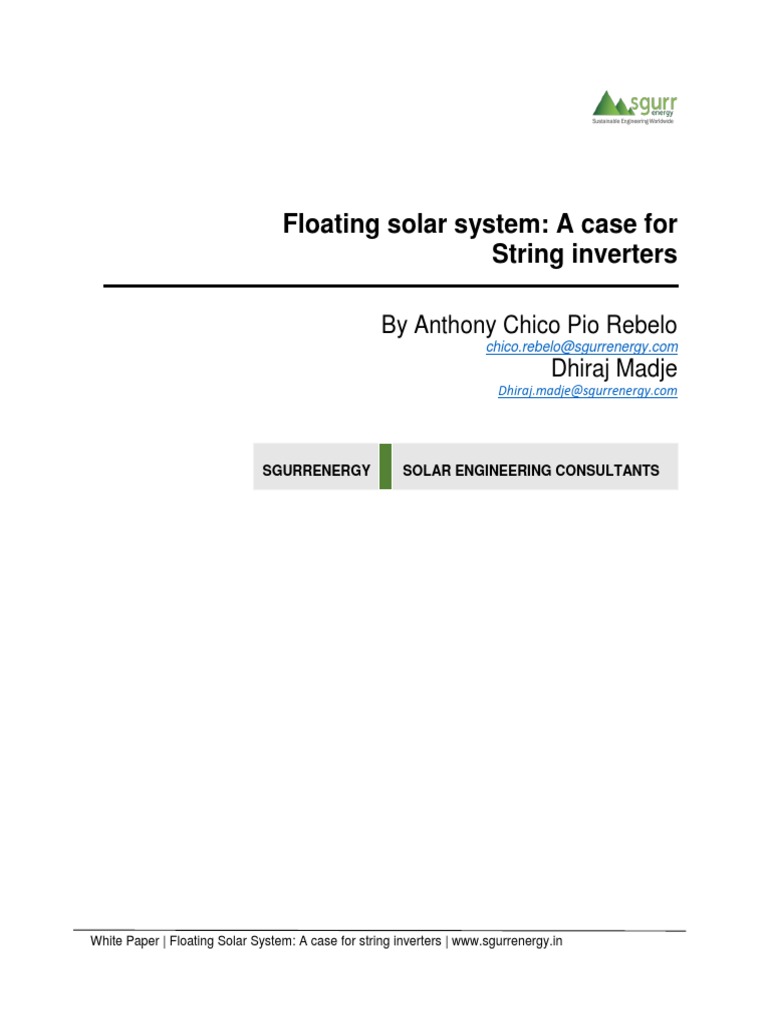 Floating Solar System | Download Free PDF | Solar Power | Photovoltaics