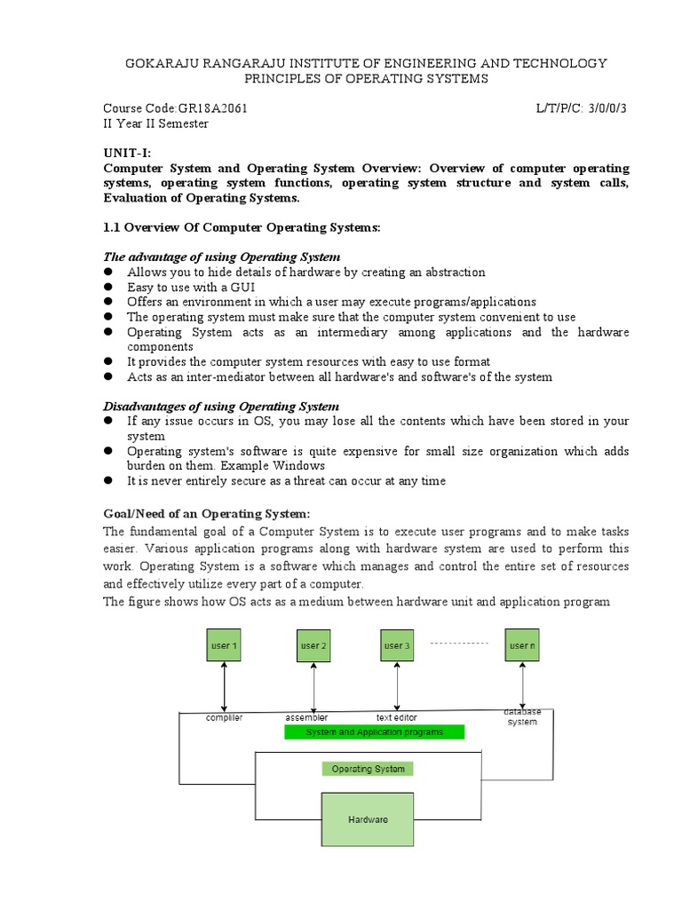 Pos Notes Unit 1 | PDF | Kernel (Operating System) | Operating System