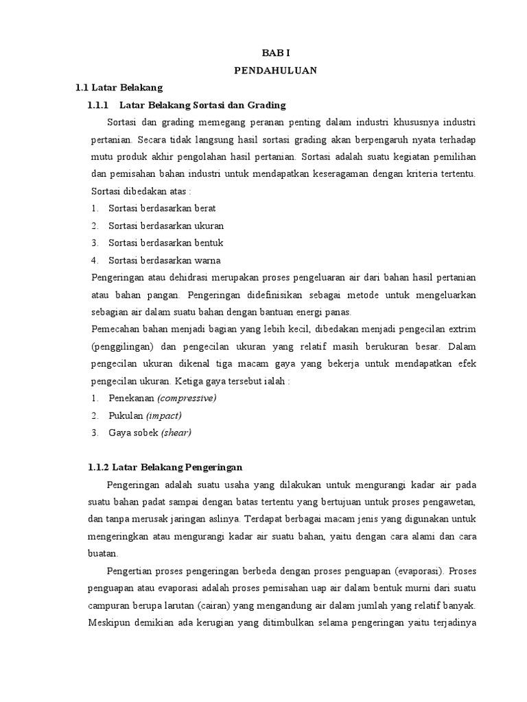 Proses Sortasi dan Grading Pertanian | PDF