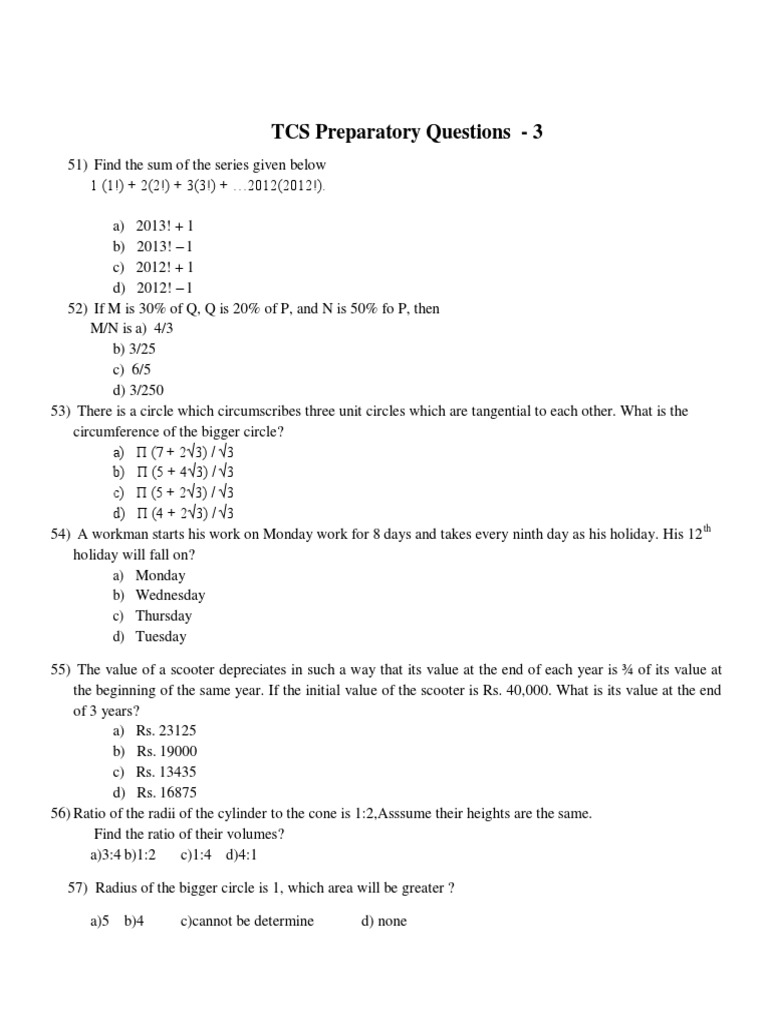 TSC Preparatory Questions - 3 | PDF | Integer (Computer Science ...