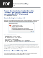 Solutions To RDP Authentication Error Function Requested Is Not Supported | PDF | Group Policy ...