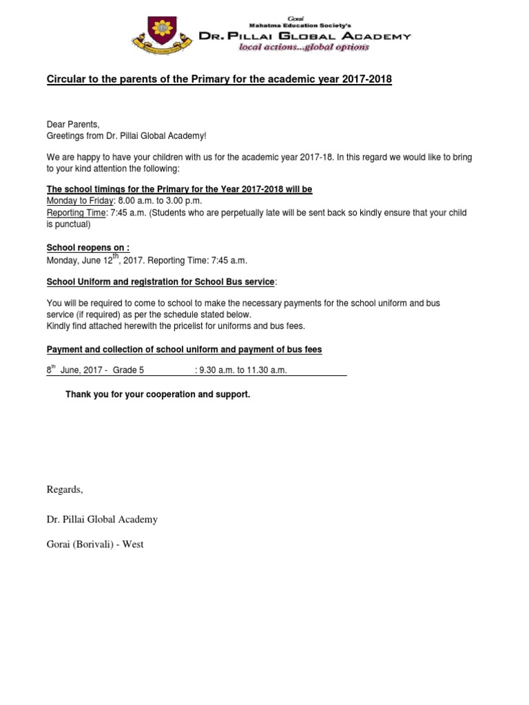 Grade 5 Uniform and Bus Fee Details | PDF | Career & Growth