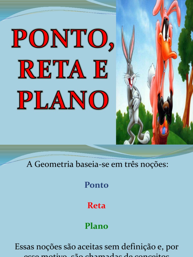 Os conceitos primitivos da Geometria: Ponto, Reta e Plano | PDF