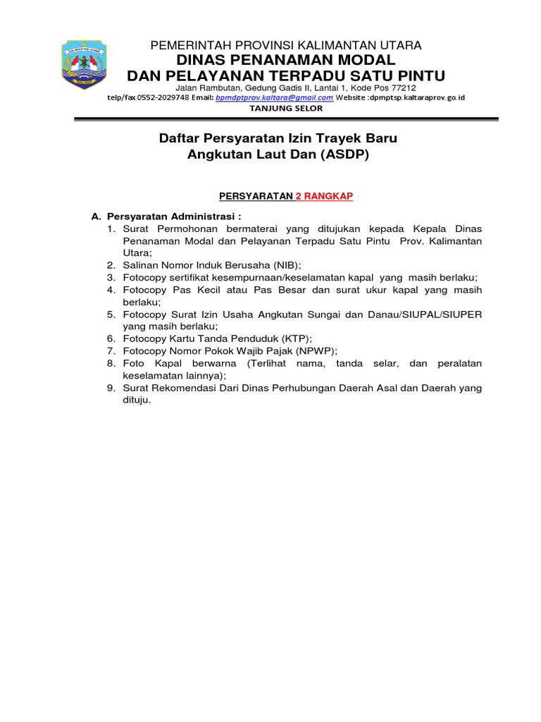 Persyaratan Izin Trayek BARU Dan PERPANJANGAN Digabungkan Min PDF | PDF ...