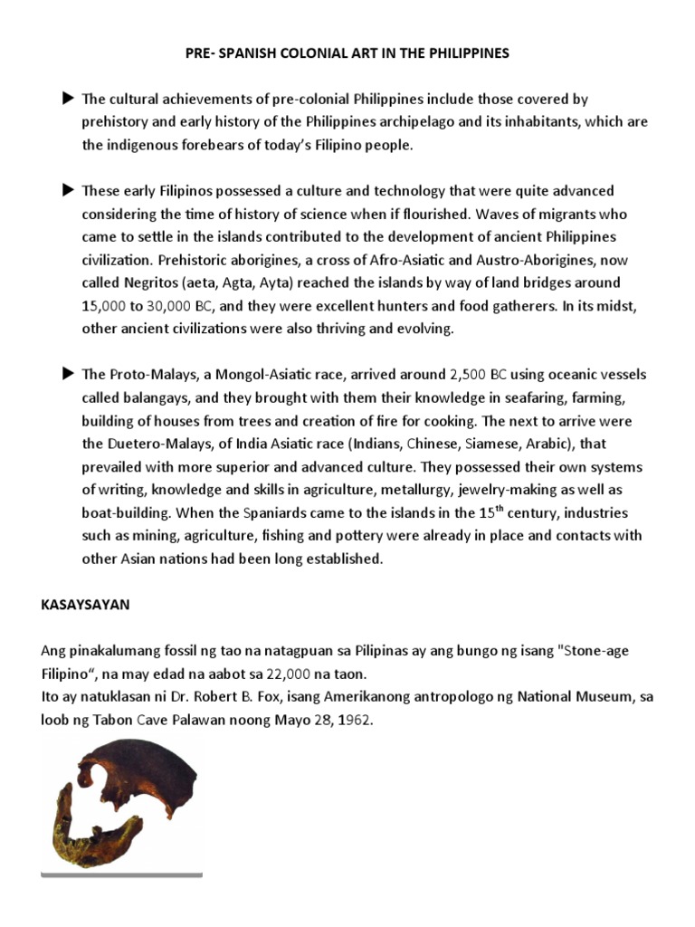 Pre Spanish Colonial Art in The Philippines | PDF | Philippines ...