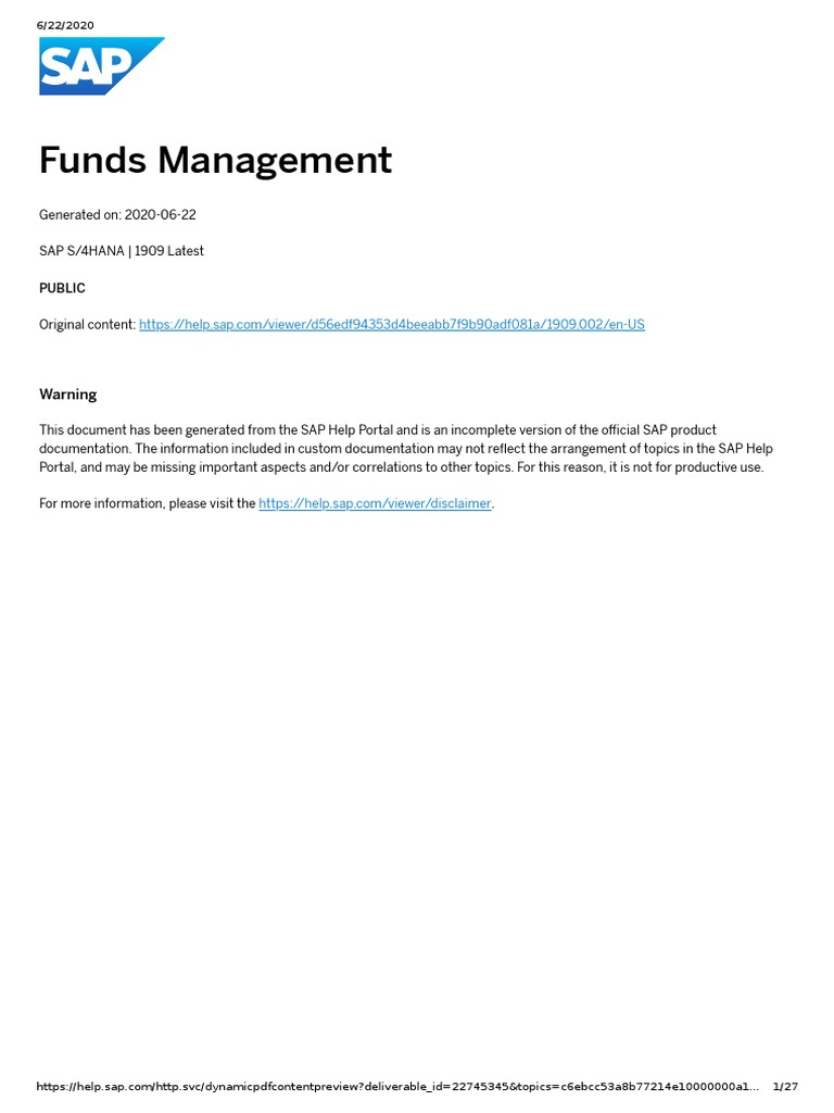 SAP Funds Management - BCS Availability Control | PDF | Database ...