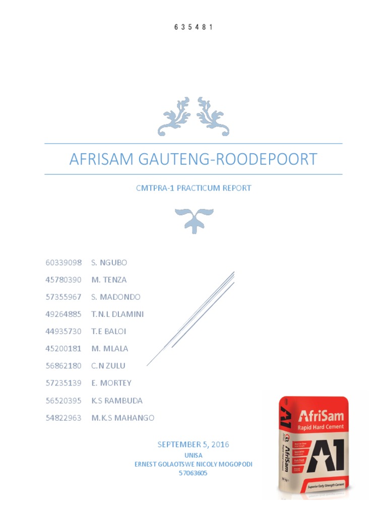 AFRISAM GAUTENG-ROODEPOORT Contents of P | PDF | Concrete | Density