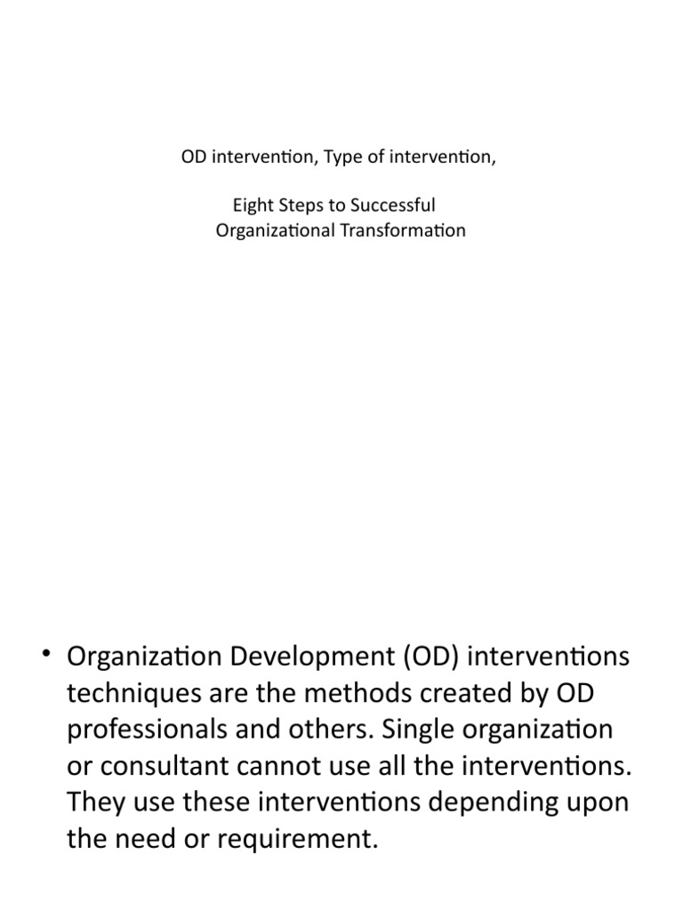 Types of OD Interventions Explained | PDF | Business | Behavioural Sciences