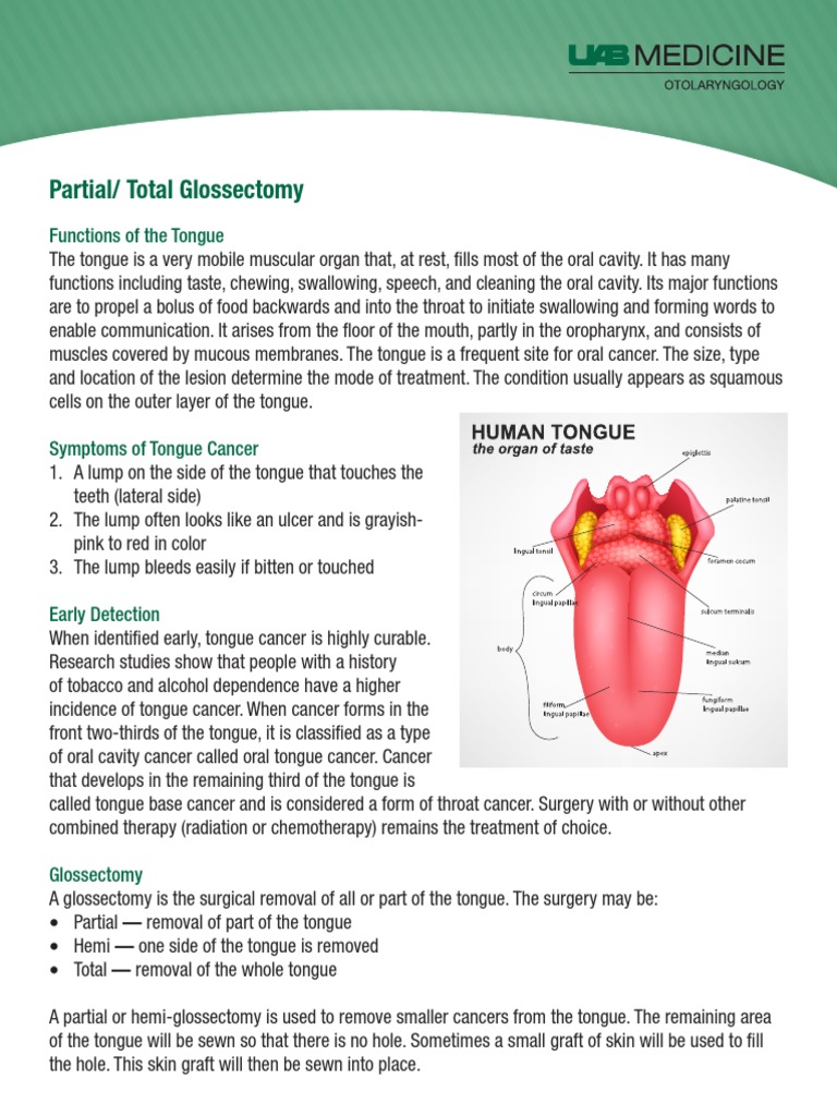 Glosessectomy Lidah Anterior | PDF | Tongue | Cancer