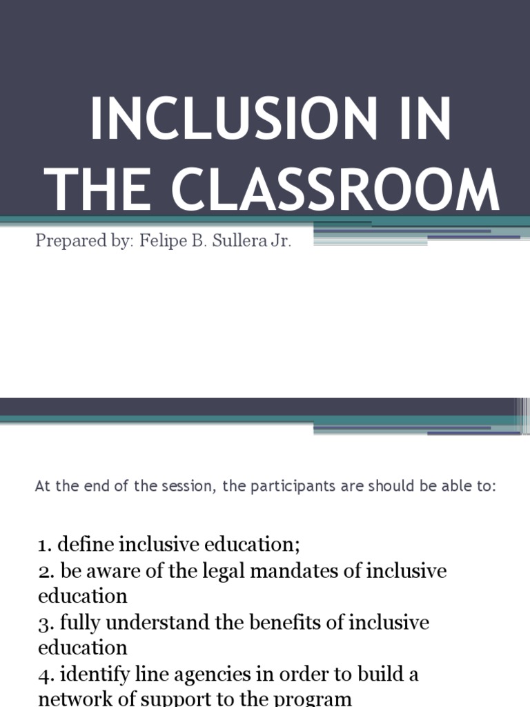 Inclusion in The Classroom | PDF | Inclusion (Education) | Disability