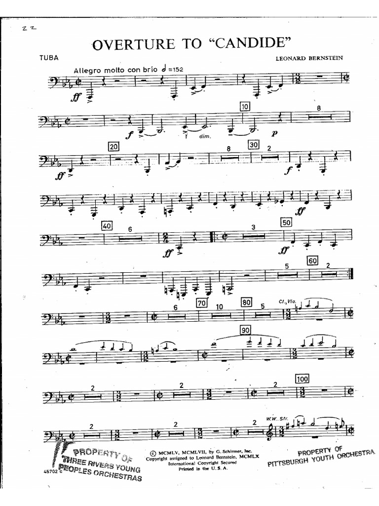 Bernstein - Candide Overture - Tuba PDF | PDF