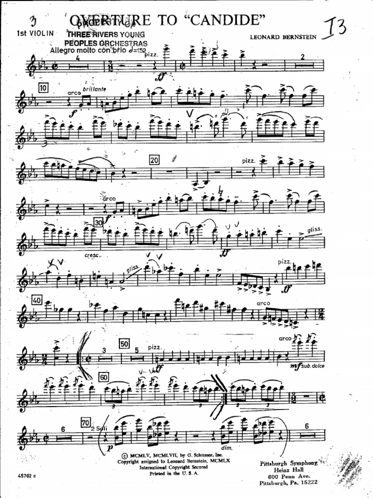 Bernstein - Candide Overture - Violin I PDF | PDF