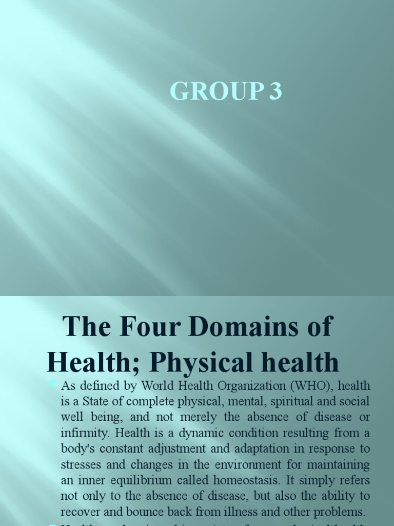 4 Dimensions of Health | PDF | Determinants Of Health | Public Health