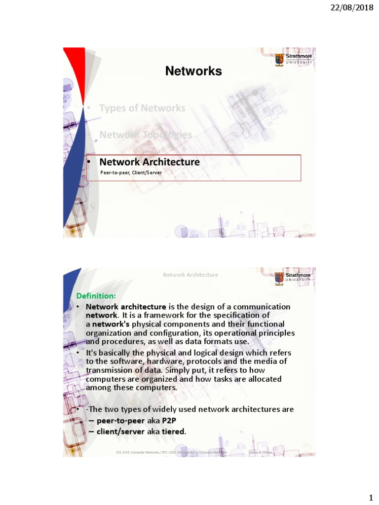 Topic 3.3 - Network Architecture | PDF | Peer To Peer | Client–Server Model