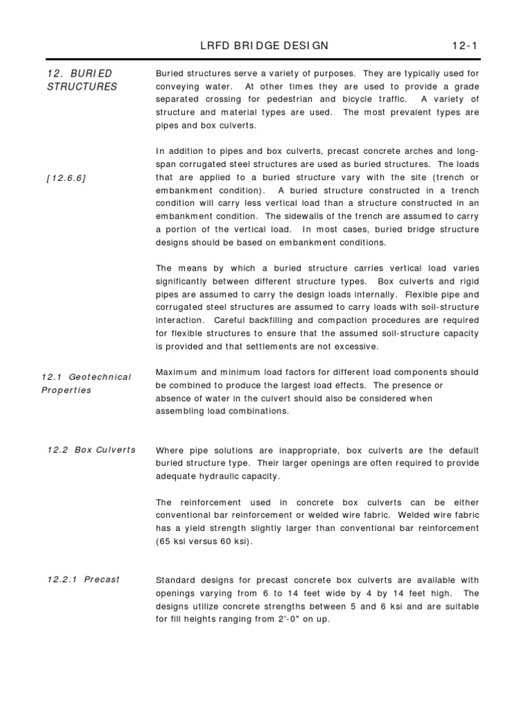 Culvert Notes | PDF | Structural Load | Pipe (Fluid Conveyance)