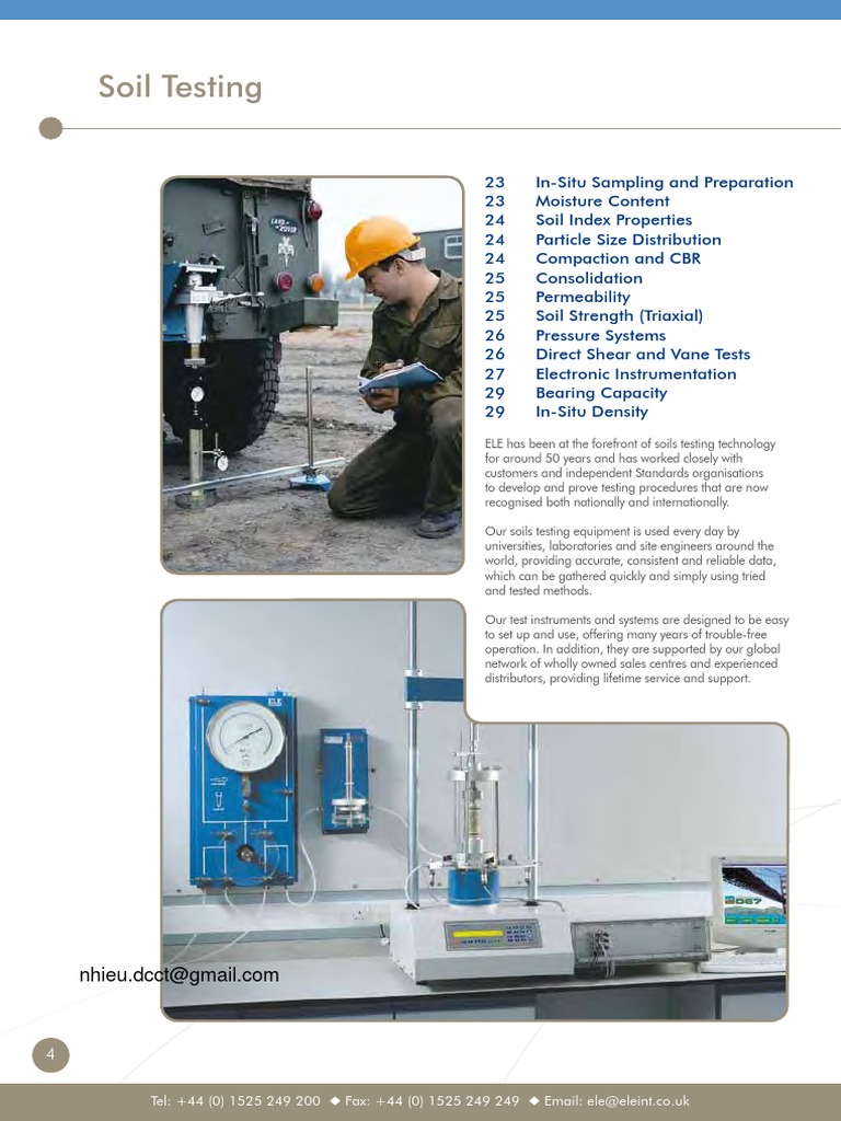 Soil Testing: Tel: +44 (0) 1525 249 200 Fax: +44 (0) 1525 249 249 Email ...