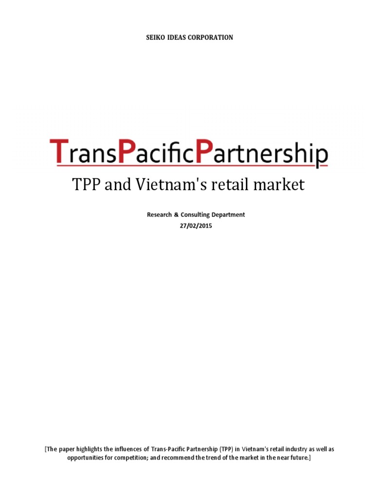 TPP and Retail Market in Vietnam | PDF | Trans Pacific Partnership | Retail