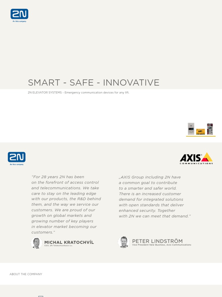 Smart - Safe - Innovative: 2N ELEVATOR SYSTEMS - Emergency ...