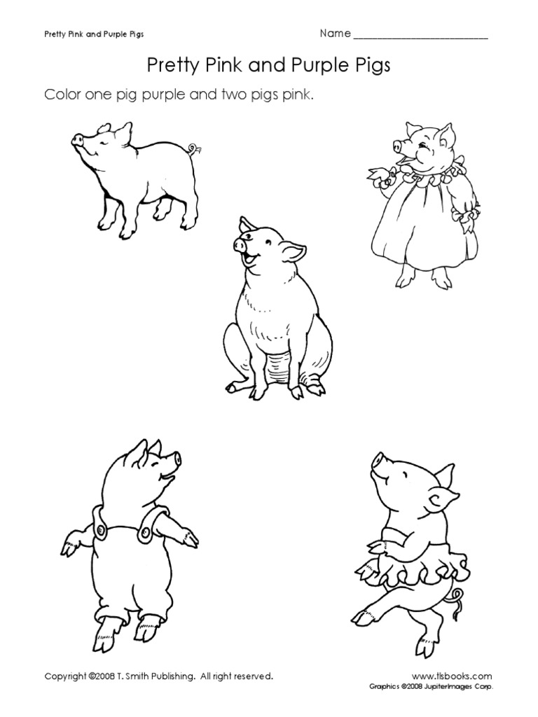 Color One Pig Purple and Two Pigs Pink | PDF
