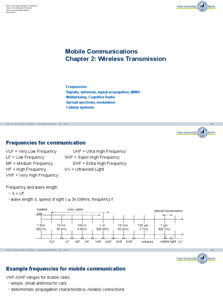 Wireless Transmission in Mobile Communications | PDF | Modulation | Radio