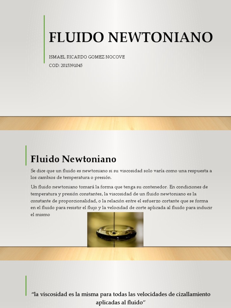 Fluido Newtoniano | PDF | Viscosidad | Fluido