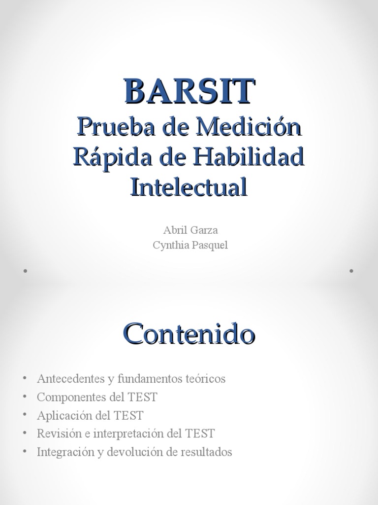 BARSIT y TERMAN | PDF | Inteligencia | Cociente de inteligencia