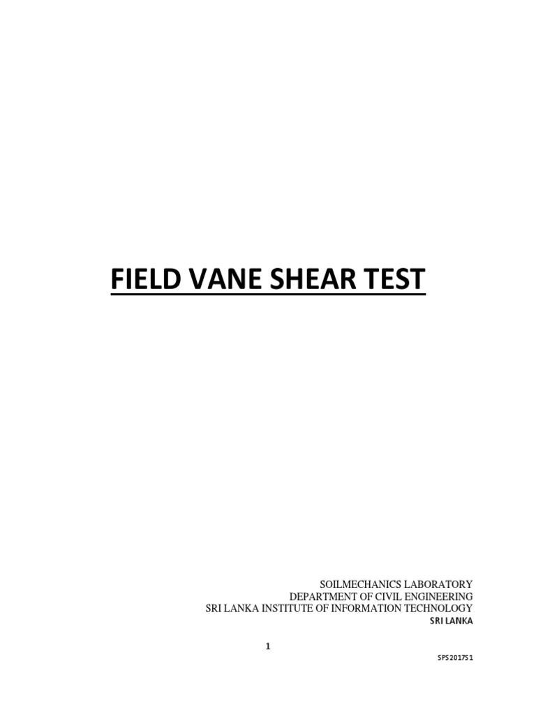 The Field Vane Shear Test | PDF | Soil | Torque