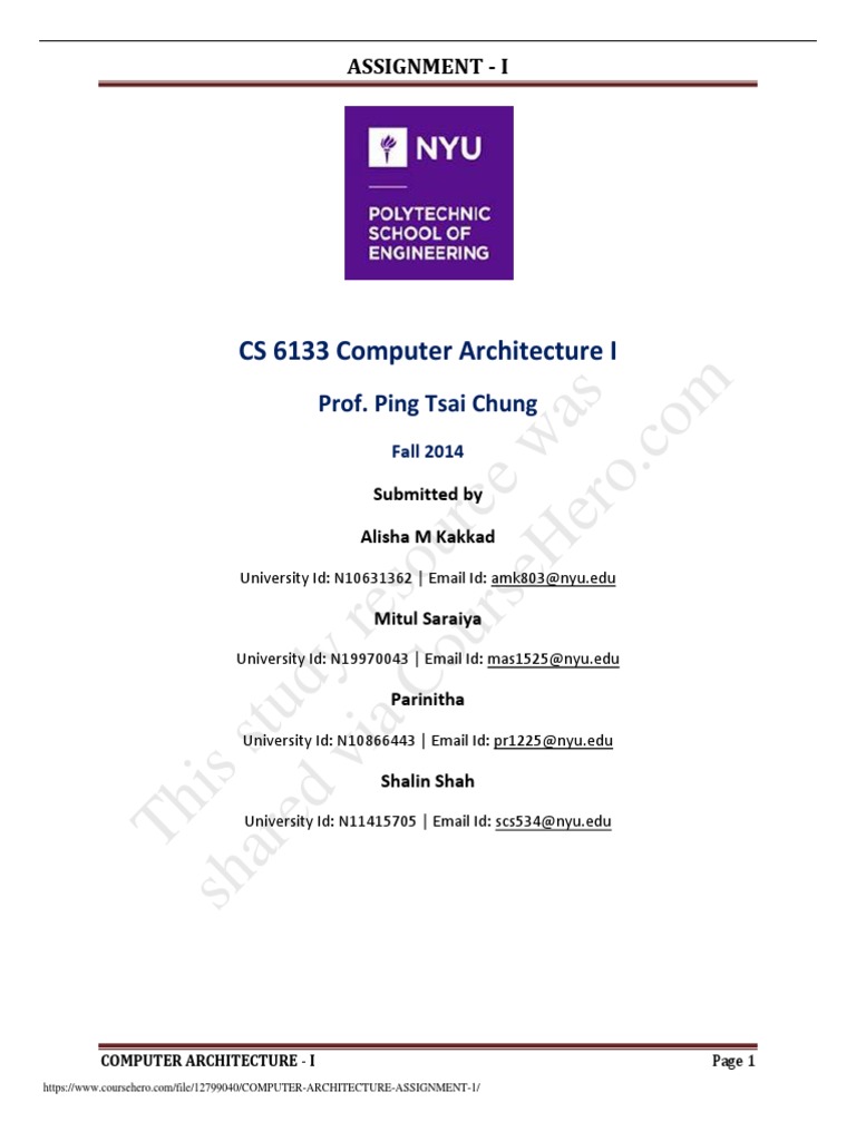Computer Architecture Assignment 1 | PDF | Data Type | 64 Bit Computing