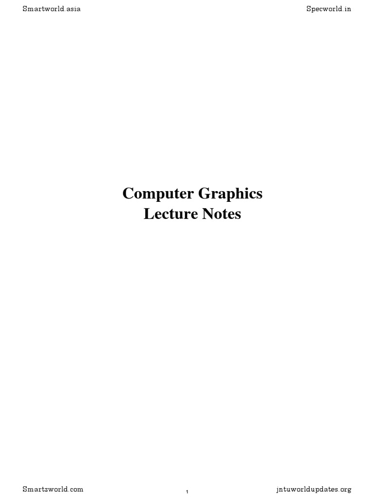 Computer-Graphics U1 PDF | PDF | Computer Graphics | Display Resolution