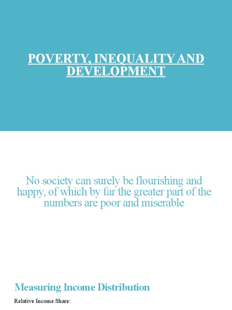 Poverty, Inequality and Development | PDF | Income Distribution | Poverty