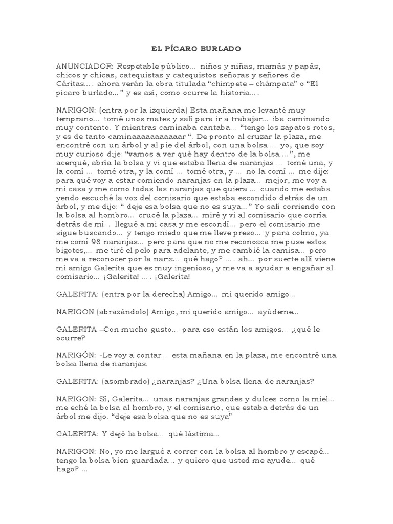 EL PÍCARO BURLADO Obra de Teatro | PDF | Arte | Novela negra, policíaca ...