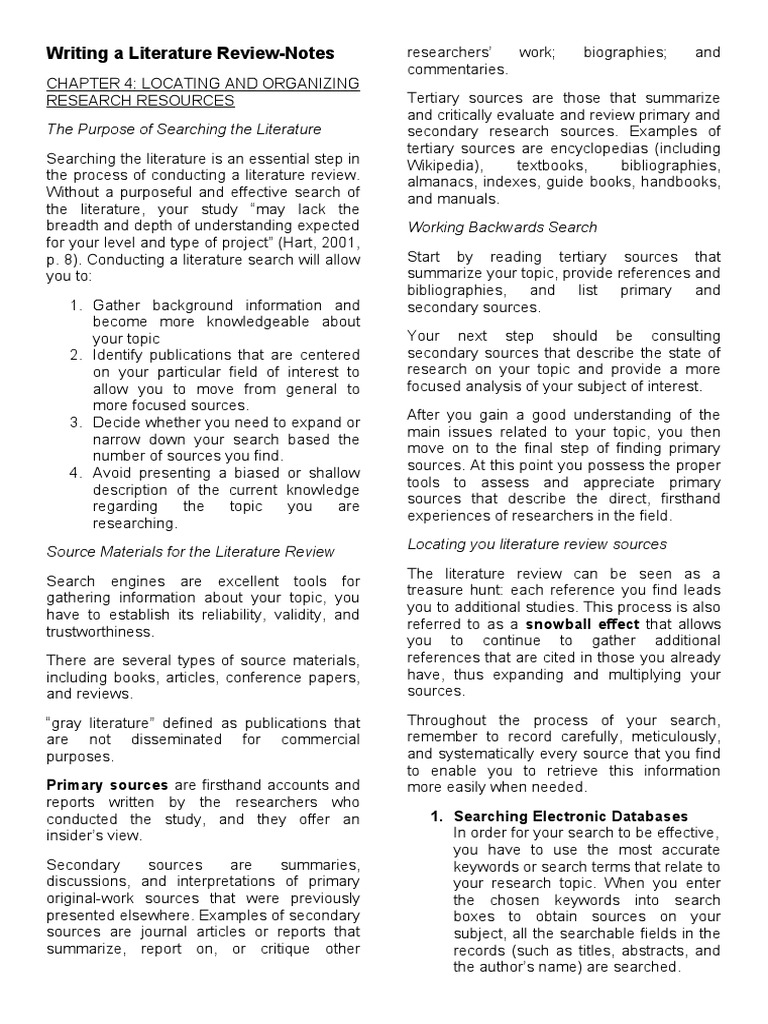 Chapter 4 - Locating and Organizing Research Resources | PDF | Primary ...
