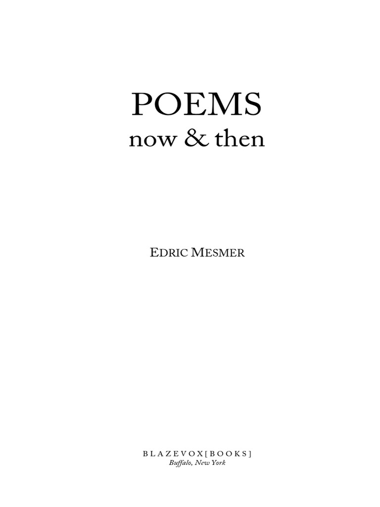 Poems - Now and Then by Edric Mesmer Book Preview | PDF | Nature