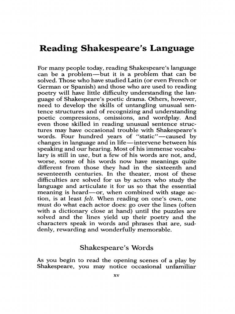 Reading Shakespeare's Language | PDF | Macbeth
