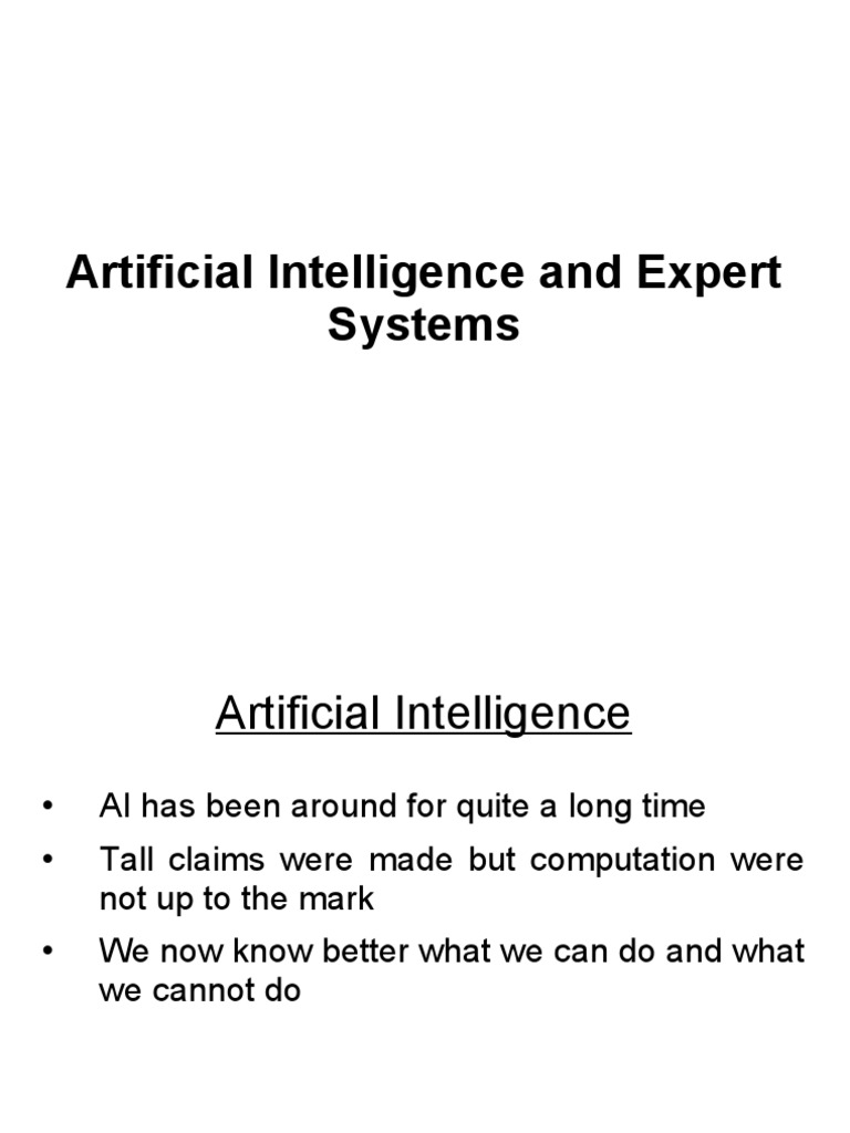 Artificial Intelligence and Expert Systems | PDF | Artificial ...