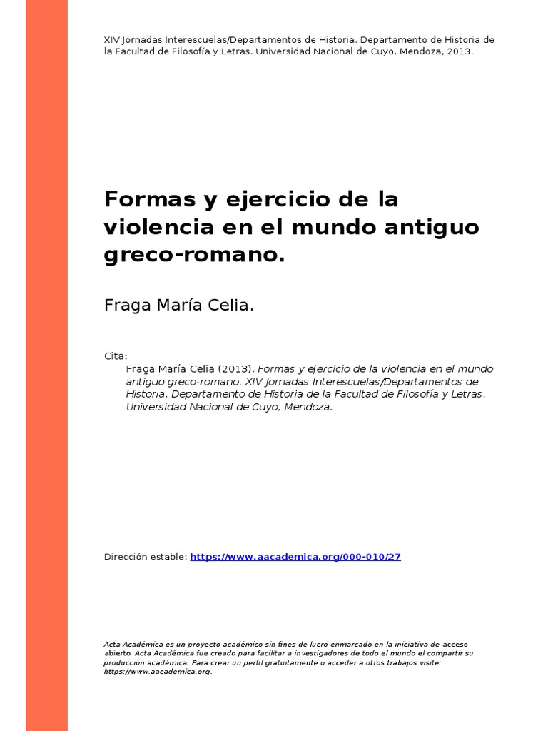 Fraga Maria Celia (2013) - Formas y Ejercicio de La Violencia en El ...