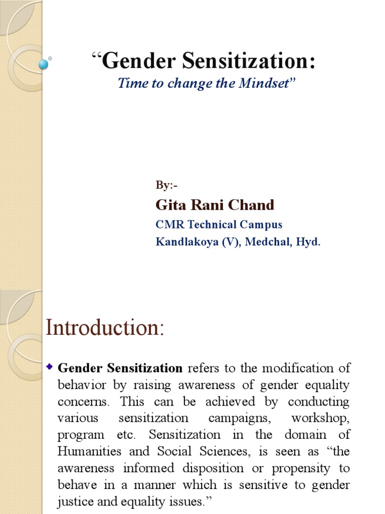 Gender Sensitization:: Time To Change The Mindset | PDF | Gender ...