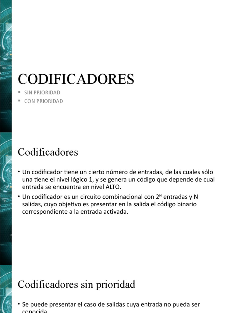 Codificadores y Decodificadores - CLASE 2018 | PDF | Decimal codificado ...