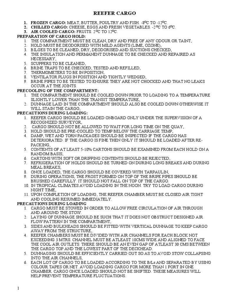 Reefer Cargo: O O O O O O | PDF | Building Engineering | Transport