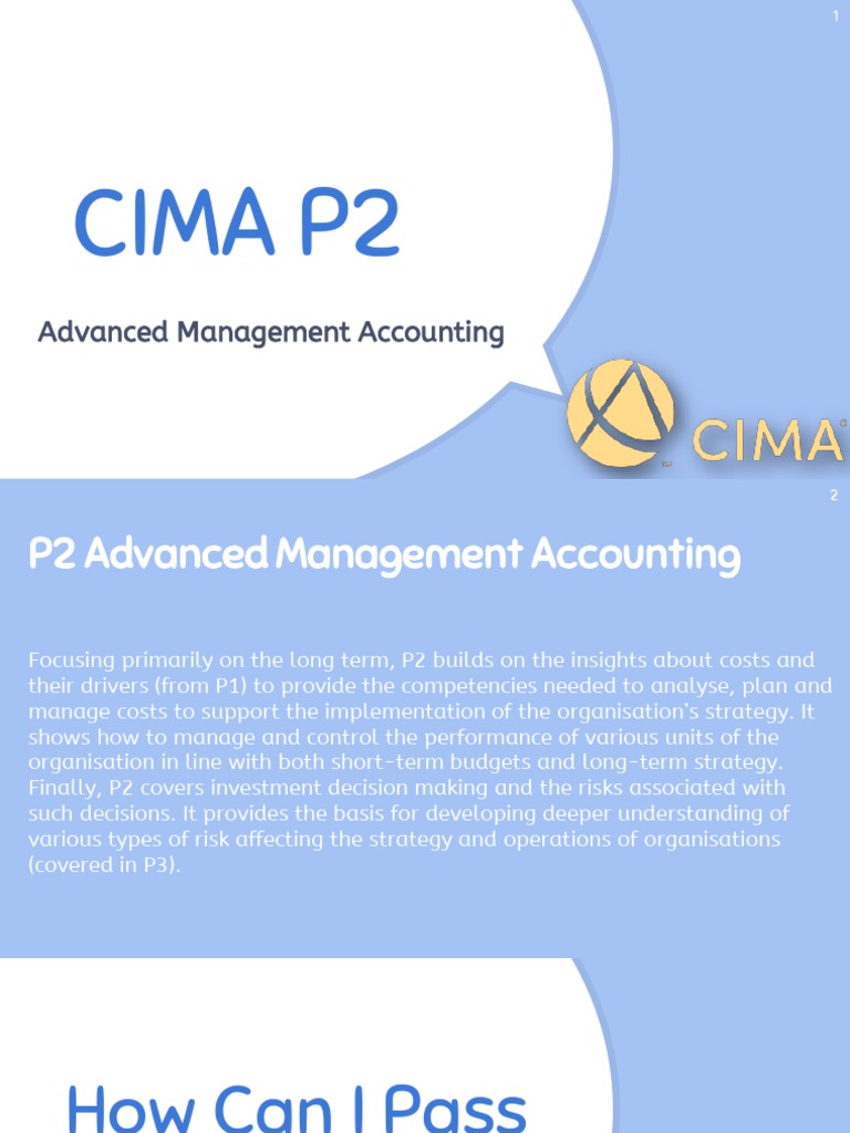 Cima P2: Advanced Management Accounting | PDF
