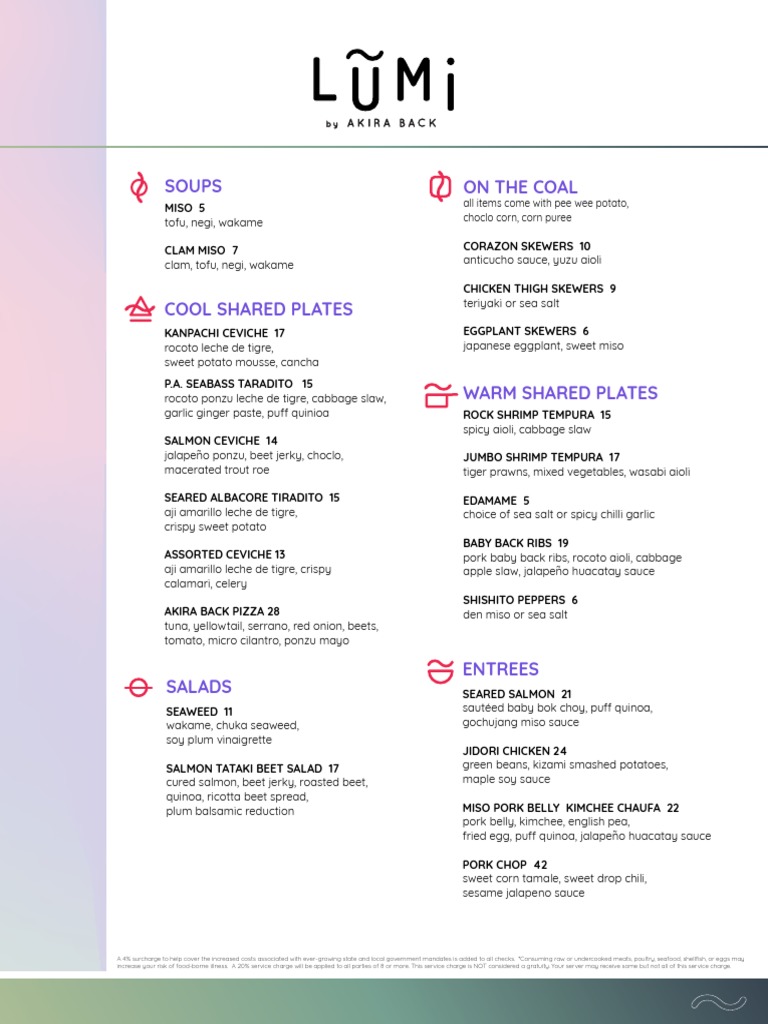 Lumi by Akira Back Menu | PDF | Sushi | Foods