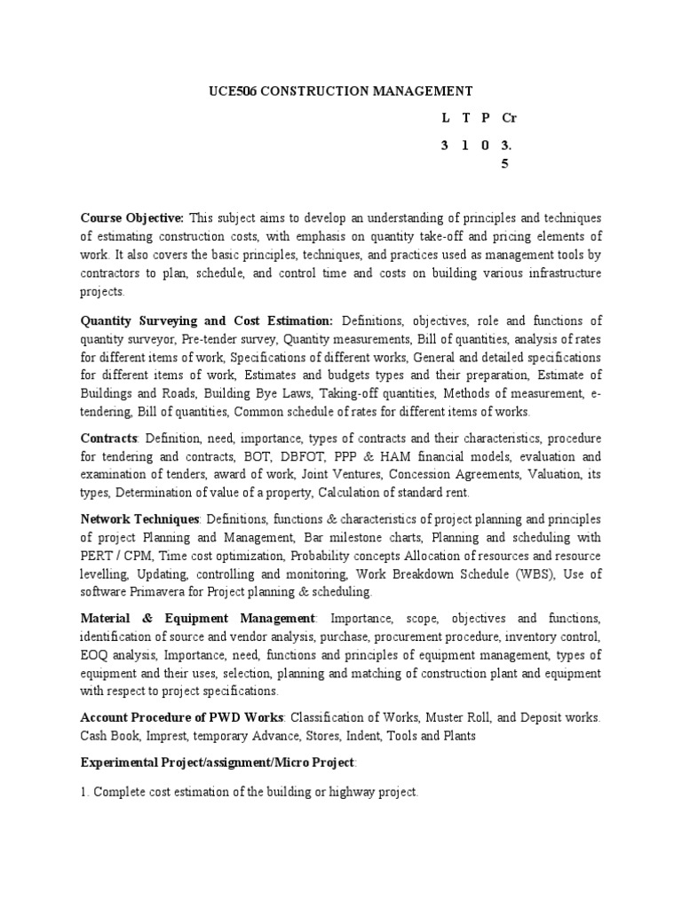 Construction Management | PDF | Business | Economies